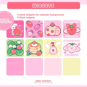 63 App Icon Pack / Strawberry Paradise / Wallpapers & Widgets / Pixel ...