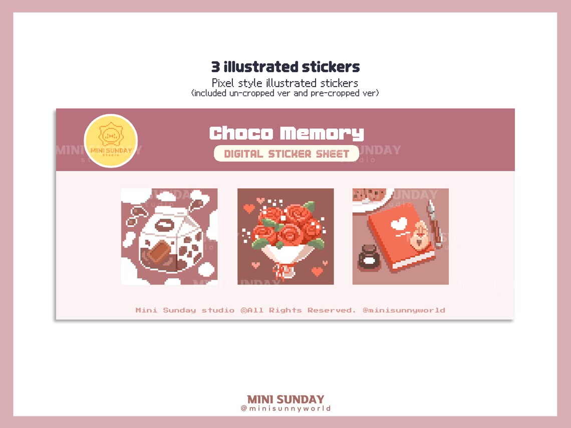 Choco Memory Digital Stickers / Sticker Sheet / Pixelart Style ...