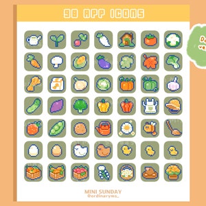 98 App Icon Pack / Autumn's Farm / Wallpapers & Widgets / - Etsy