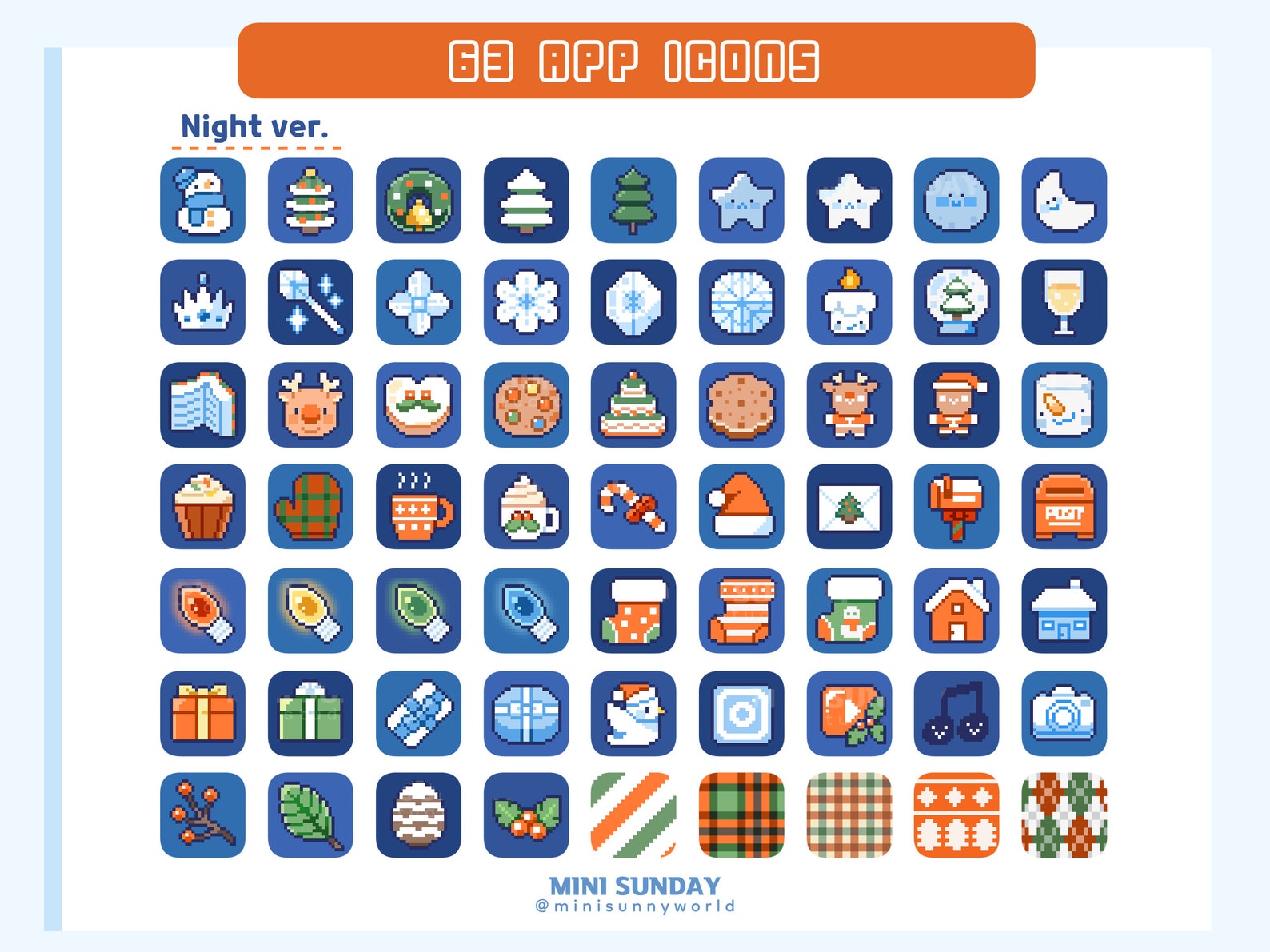 63 App Icon Pack / Winter Wonderland Story / Christmas / - Etsy