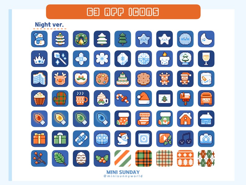 63 App Icon Pack / Winter Wonderland Story / Christmas / - Etsy