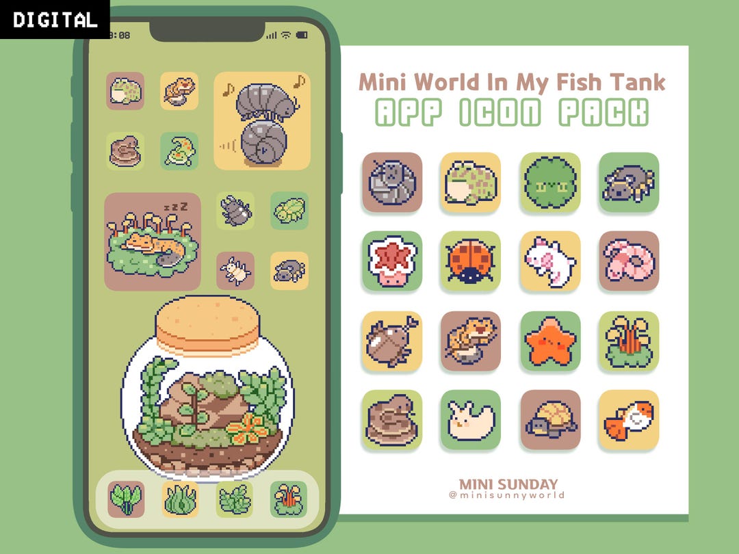 64 App Icon Pack / Mini World in My Fish Tank / Wallpapers & Widgets ...