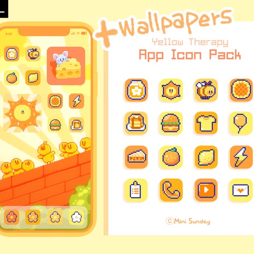 63 App Icon Pack / Purple Lucky / Wallpapers & Widgets / Pixel | Etsy