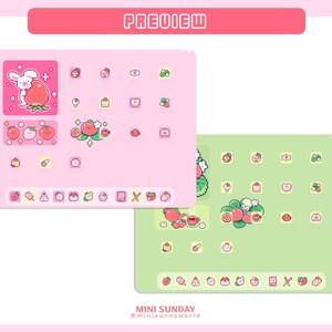 63 App Icon Pack / Strawberry Paradise / Wallpapers & Widgets / Pixel ...