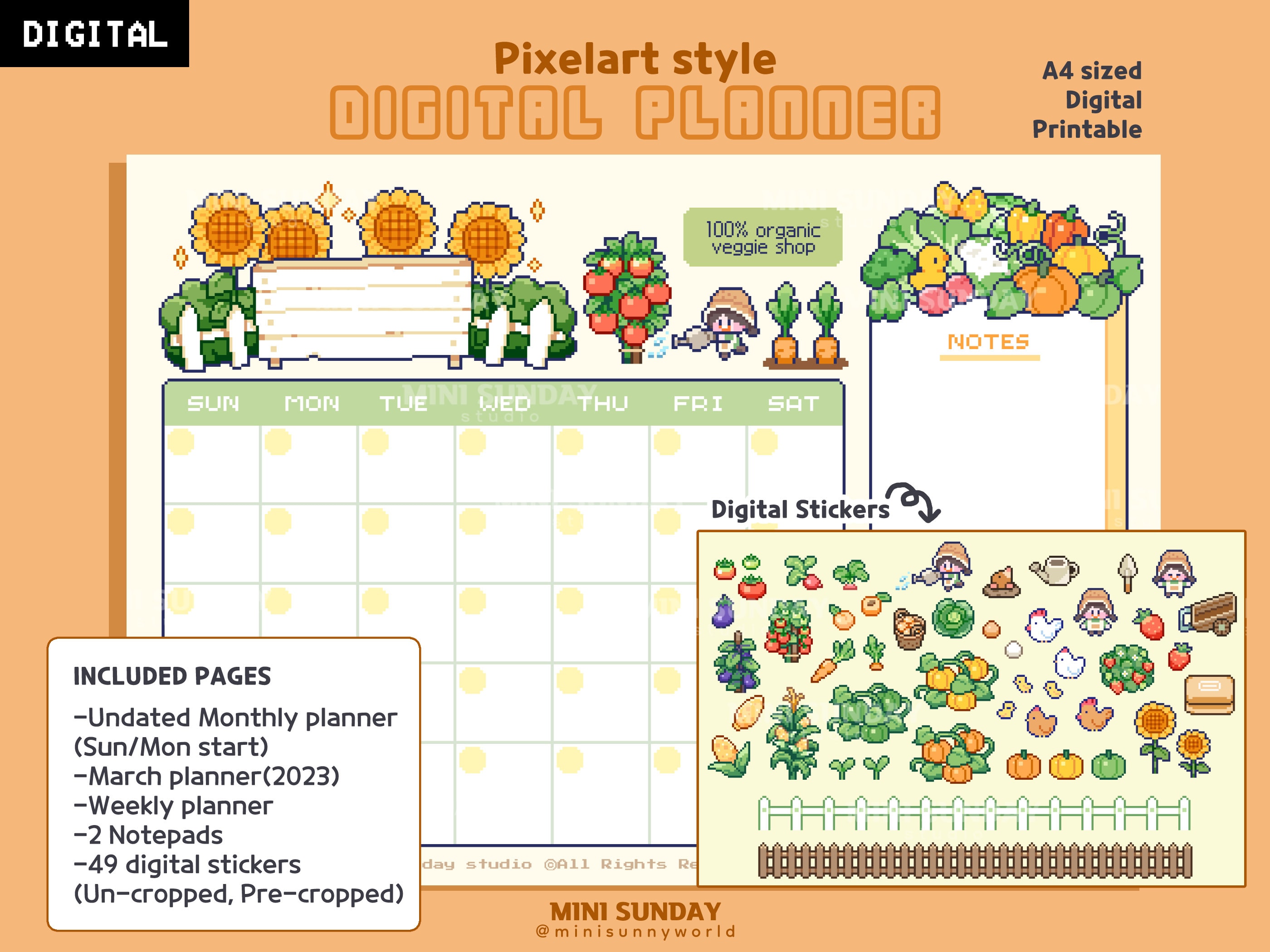 Farm Themed Digital Planner / Goodnotes / Planner Sticker / - Etsy