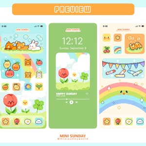 63 App Icon Pack / Happy Sunday / Kidcore / Wallpapers & Widgets ...