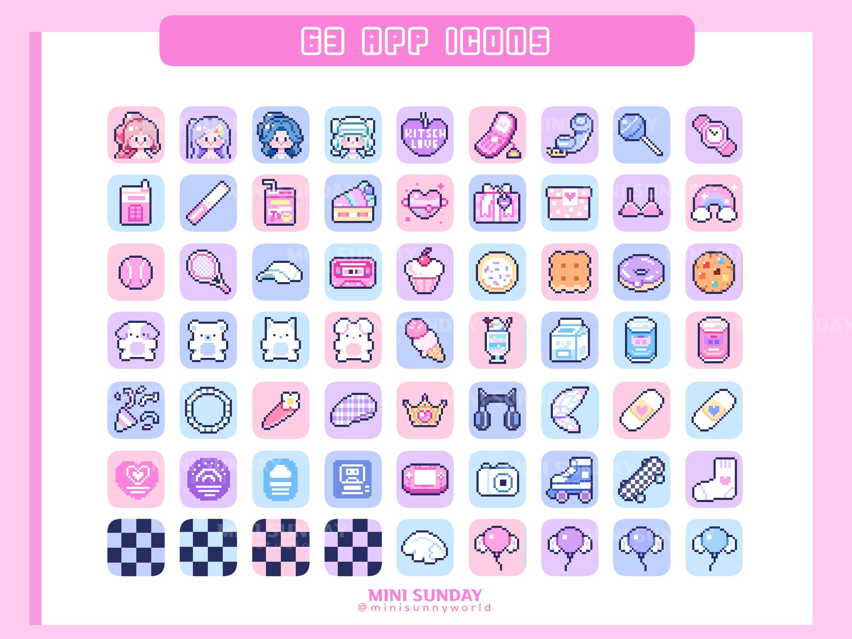 63 App Icon Pack / Kitsch Love Expansion / Girly / Wallpapers & Widgets ...
