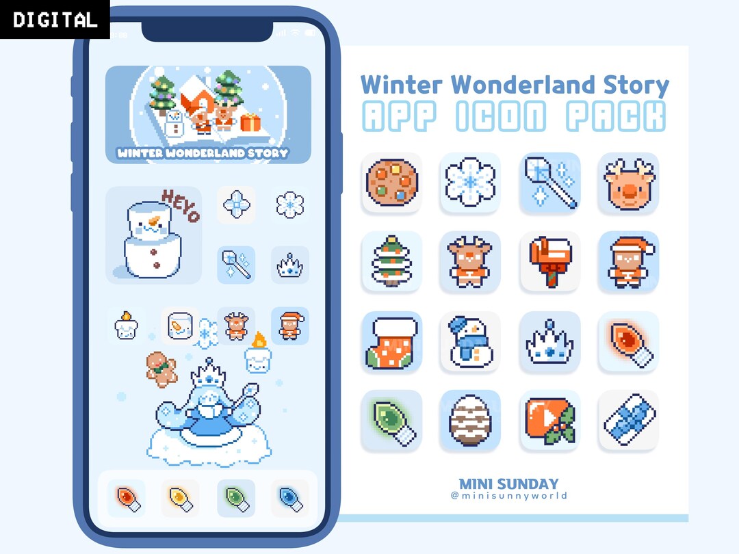 63 App Icon Pack / Winter Wonderland Story / Christmas / Wallpapers ...