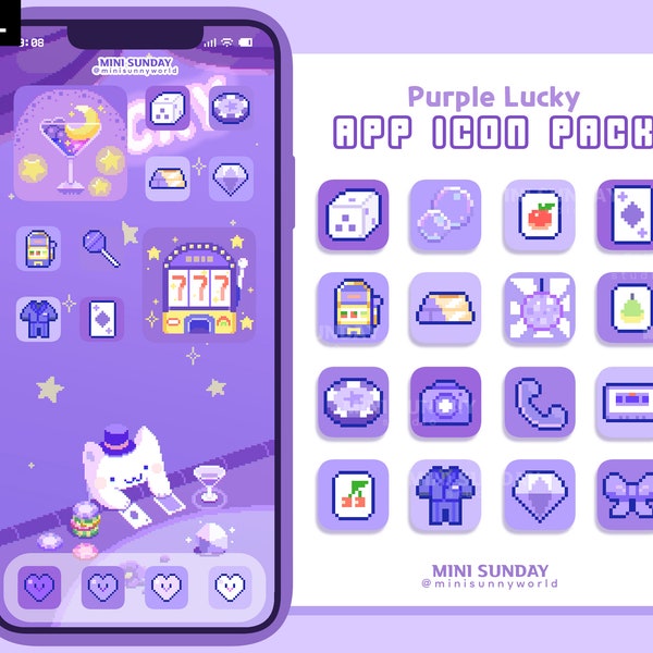 Purple App Icons - Etsy
