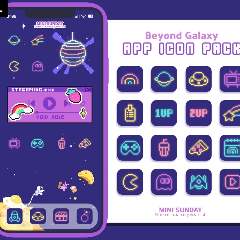 Neon Purple Icons - Etsy