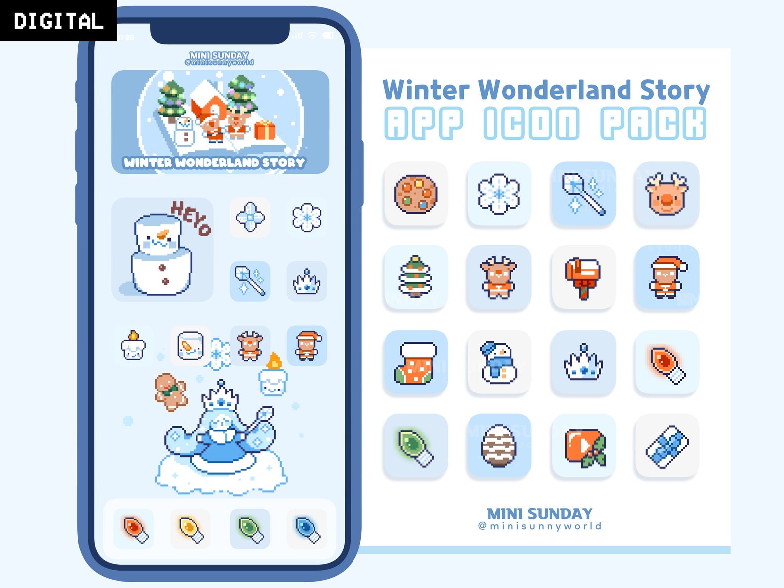 63 App Icon Pack / Winter Wonderland Story / Christmas / - Etsy