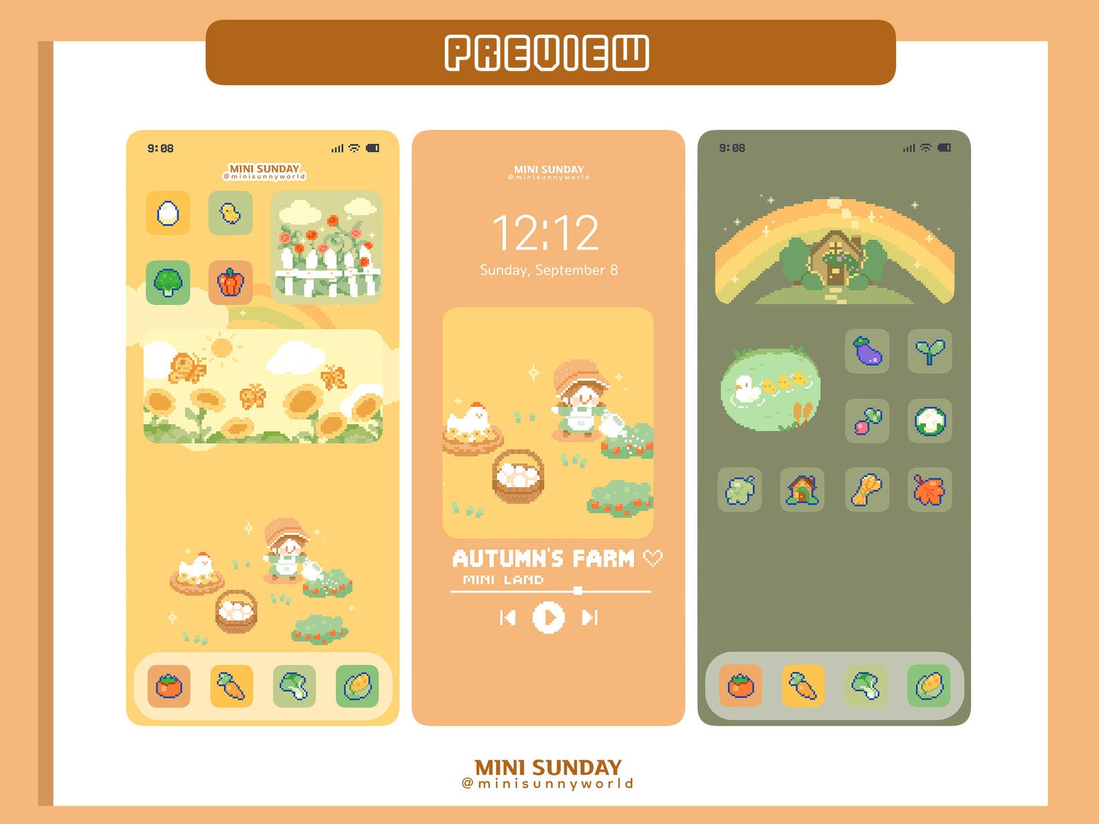 98 App Icon Pack / Autumn's Farm / Wallpapers & Widgets / Pixel / Ios ...