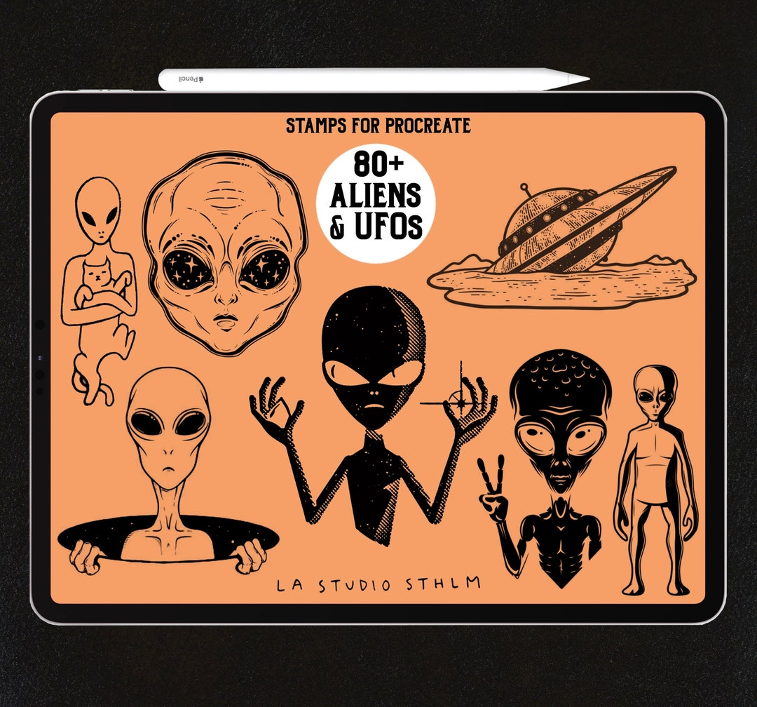 Aliens & Ufos - Procreate Tattoo Stamp Brush Set - Etsy