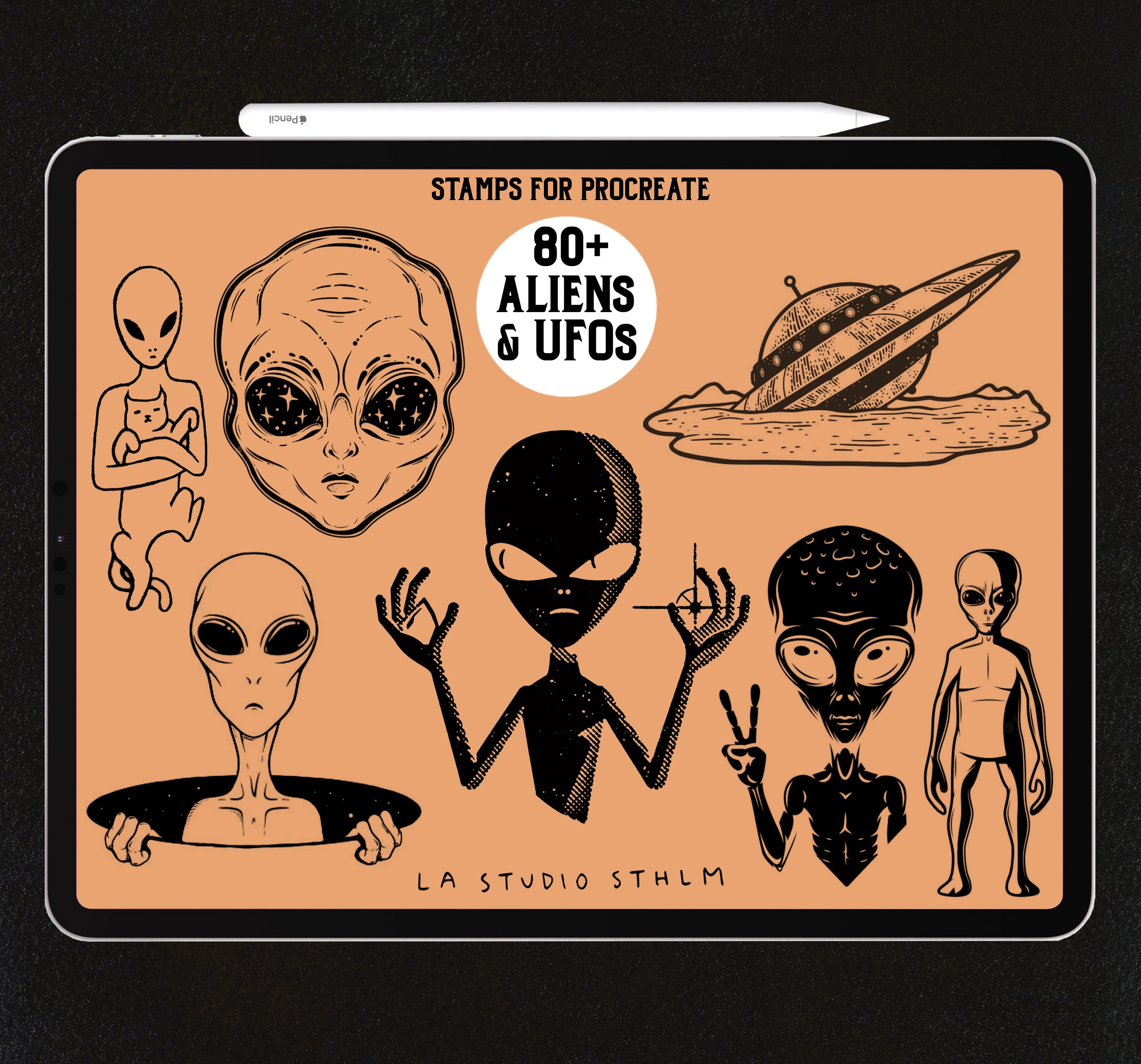 Aliens & Ufos - Procreate Tattoo Stamp Brush Set - Etsy
