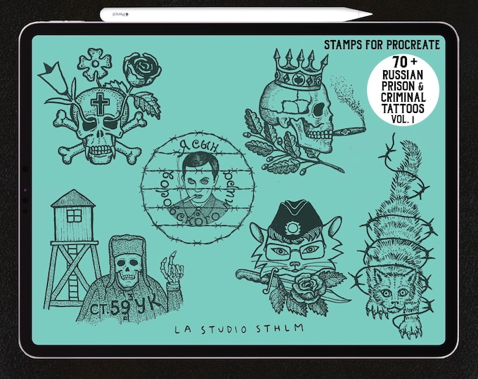 Russian Criminal Tattoos PRISONER SET Russian Prison Temporary Tattoos ...