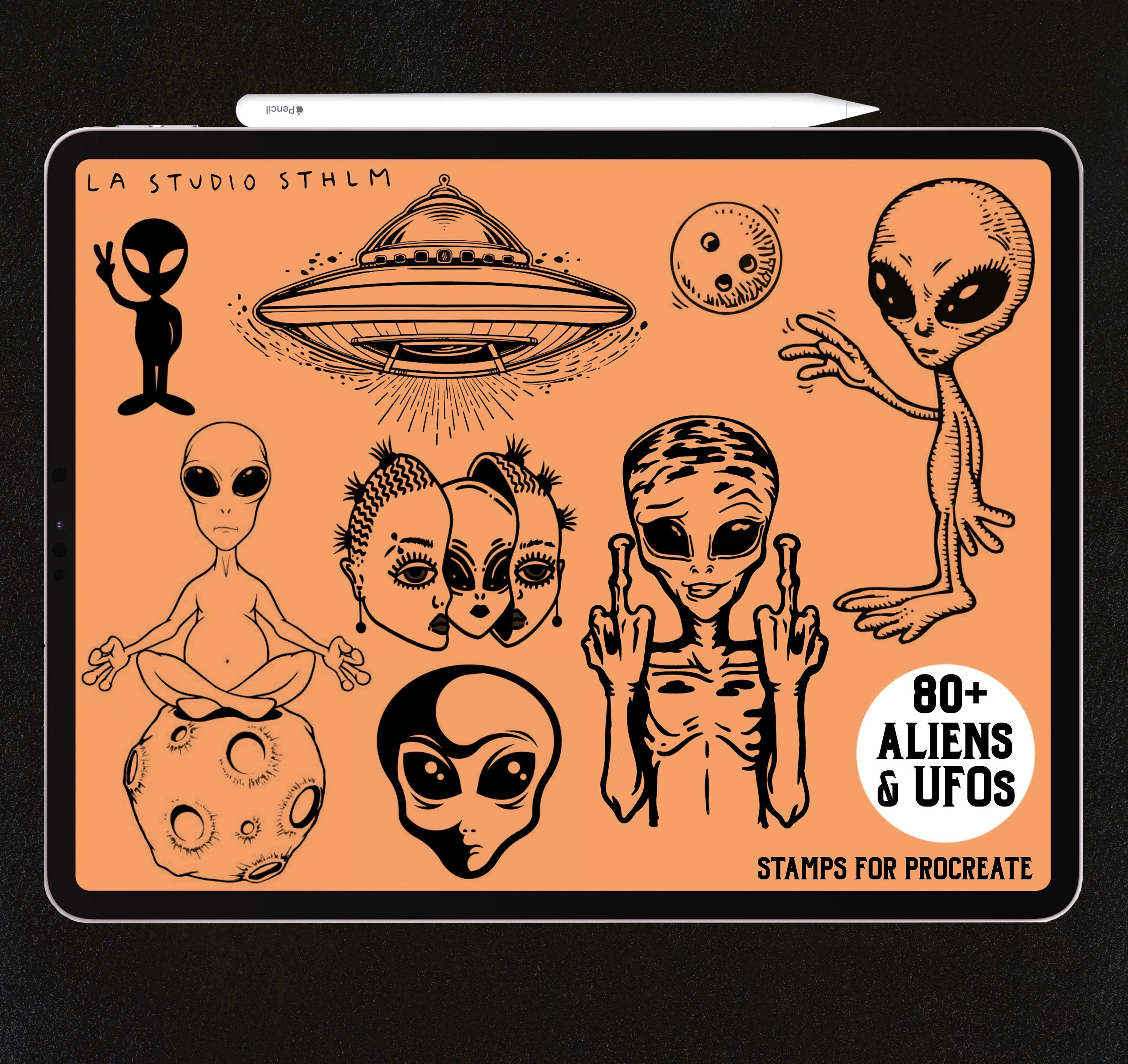 Aliens & Ufos - Procreate Tattoo Stamp Brush Set - Etsy