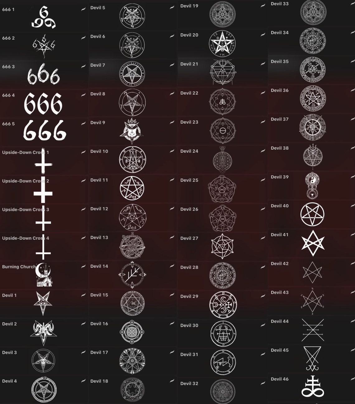 Devil Signs Procreate Tattoo Stamp Set - Etsy