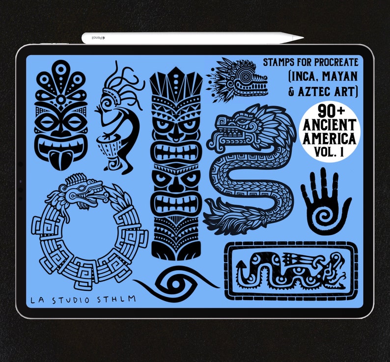 Ancient America Vol. 1 (inca, Mayan & Aztec Art) - Procreate Tattoo ...