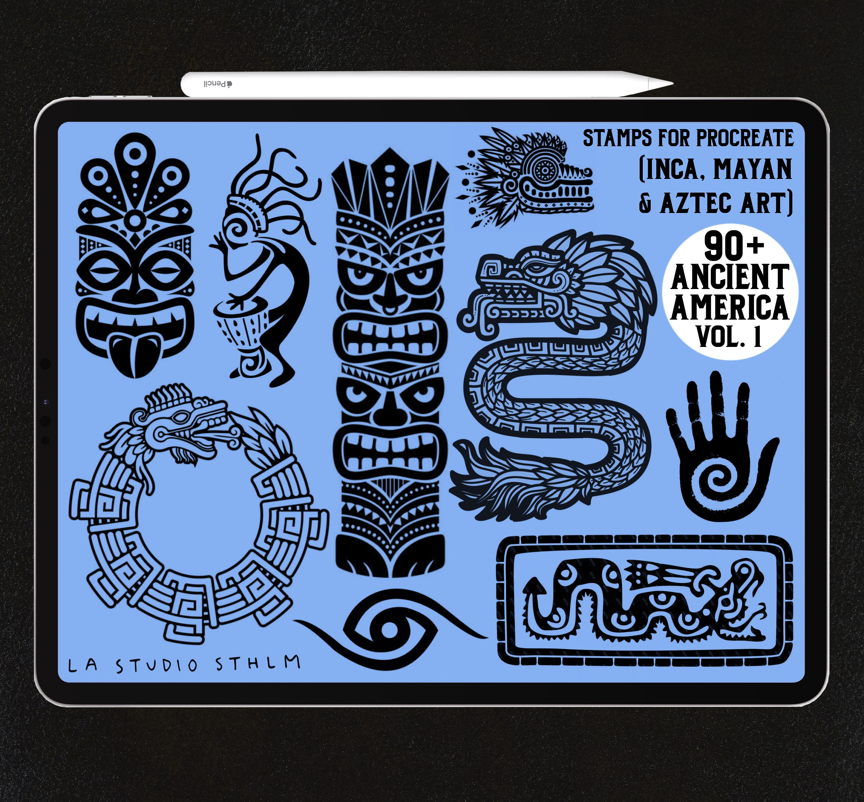 Ancient America Vol. 1 (inca, Mayan & Aztec Art) - Procreate Tattoo ...