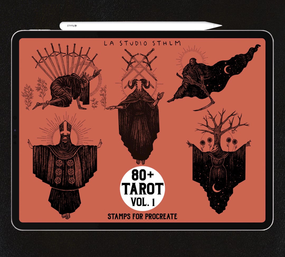 80+ Tarot Stamp Brush Set: Procreate Tattoo Stamps Vol. 1 - Etsy
