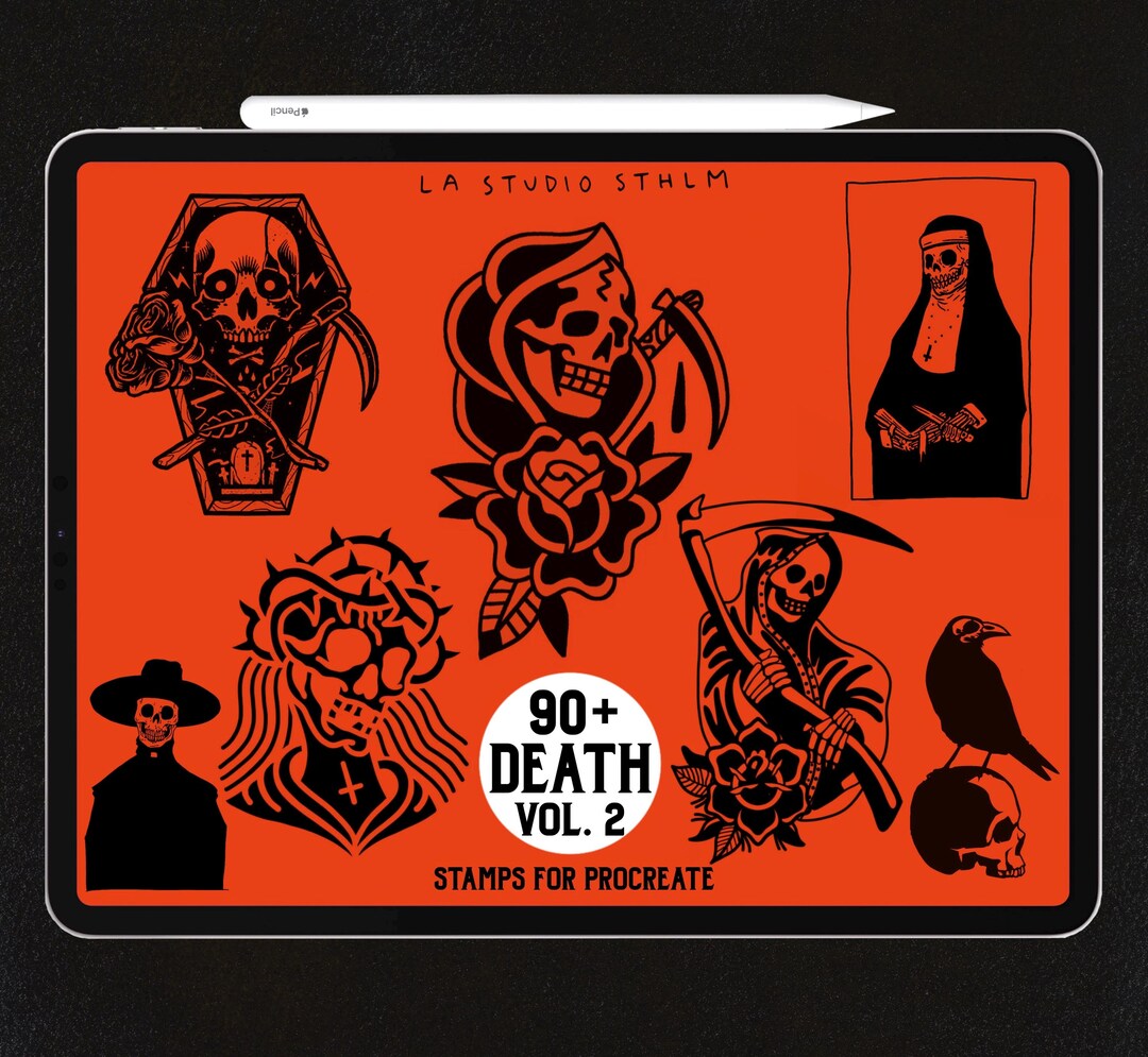 Death Stamp Set Vol. 2 Procreate Tattoo Stamp Brush Set - Etsy