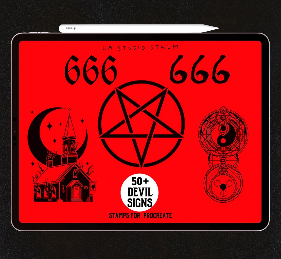 Devil Signs - Procreate Tattoo Stamp Set - Etsy