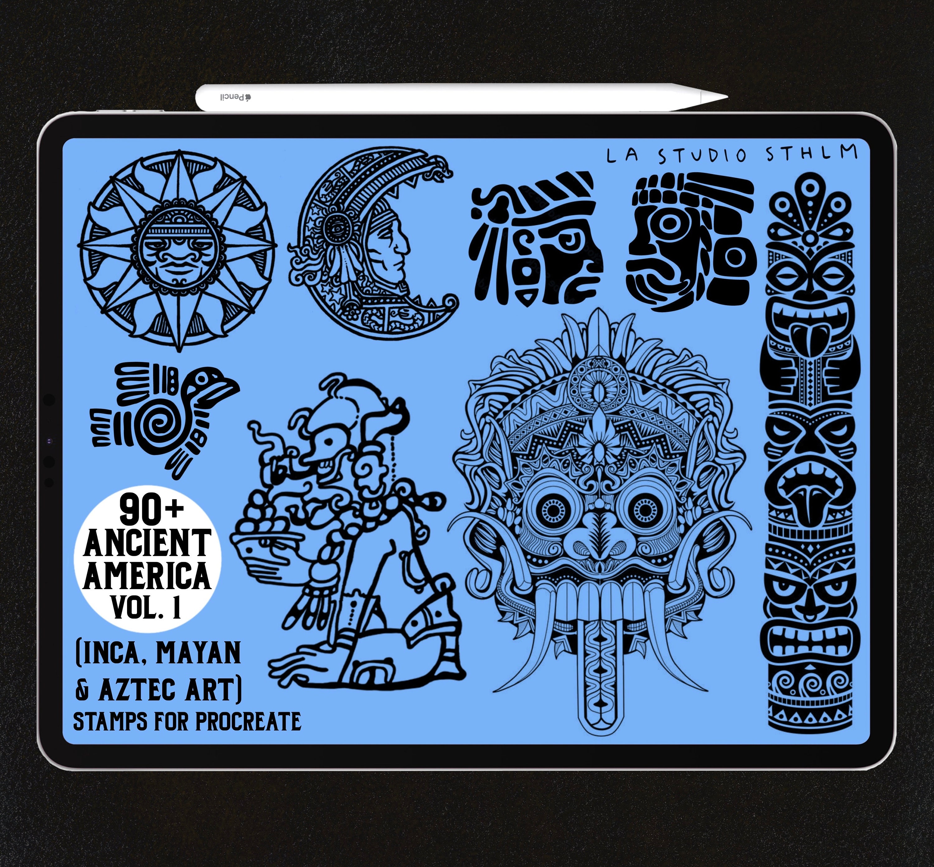 Ancient America Vol. 1 (inca, Mayan & Aztec Art) - Procreate Tattoo ...