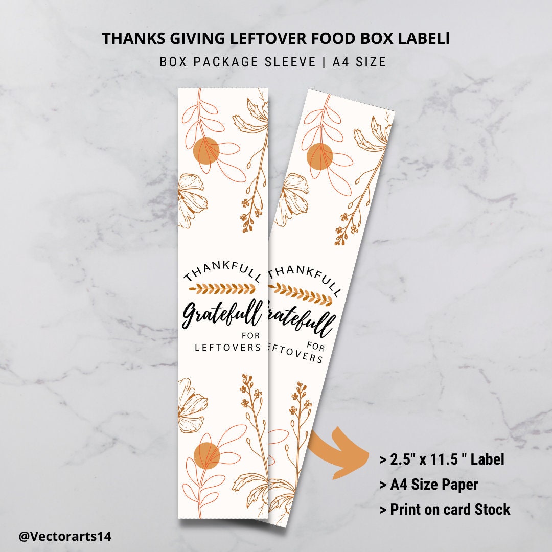 Printable Leftover Box Package Sleeve Packaging Printable Food Package ...