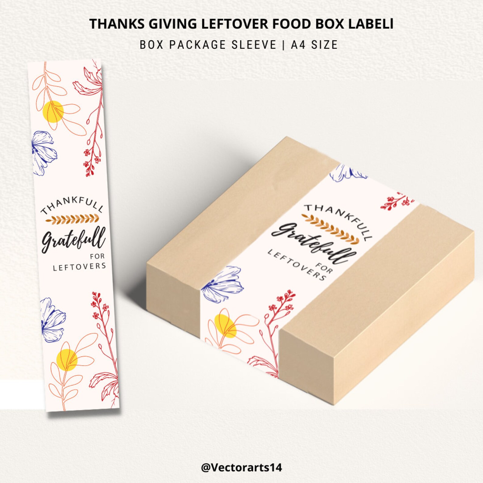 Printable Leftover Box Package Sleeve Packaging Printable Food Package ...