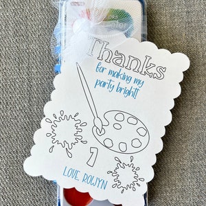 Rainbow Watercolor Party Favors Kids Paint Birthday Party Personalized ...