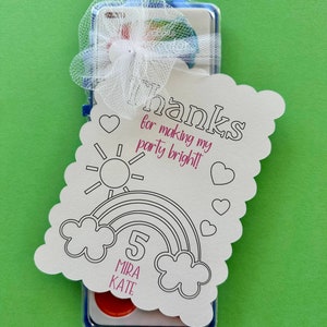 Rainbow Watercolor Party Favors Kids Paint Birthday Party Personalized ...