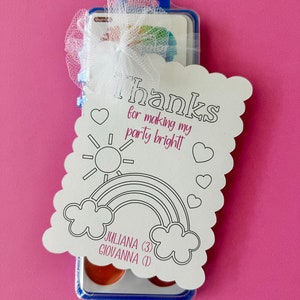 Rainbow Watercolor Party Favors Kids Paint Birthday Party Personalized ...