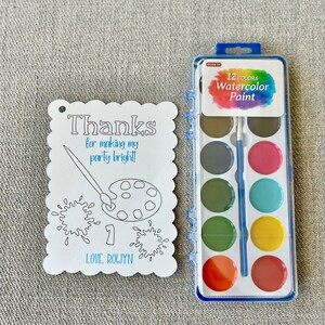 Rainbow Watercolor Party Favors Kids Paint Birthday Party Personalized ...