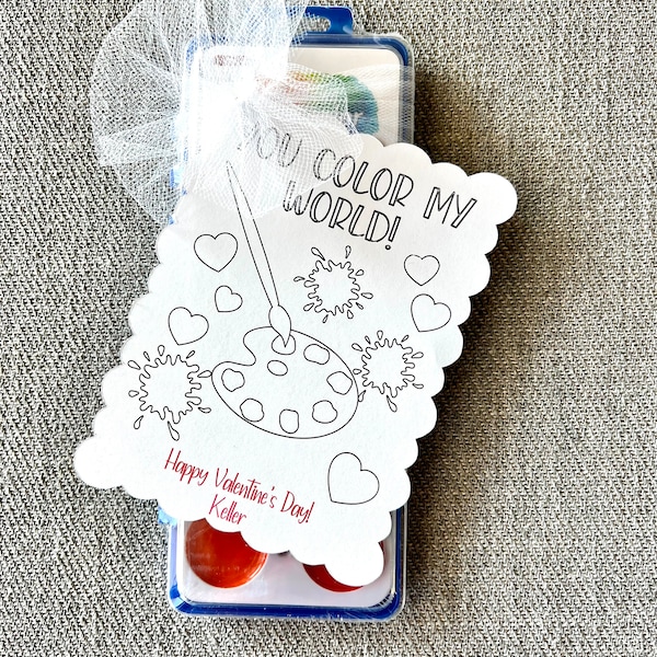 You Color My World Stickers,kids Valentines for School,crayon ...