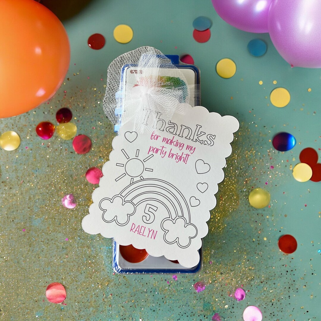 Personalized Rainbow Party Favors: Art Birthday Activity, Watercolor ...