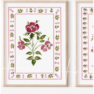 Spring Pink Floral Prints Set of 3 Wall Bundle Wall Art - Etsy