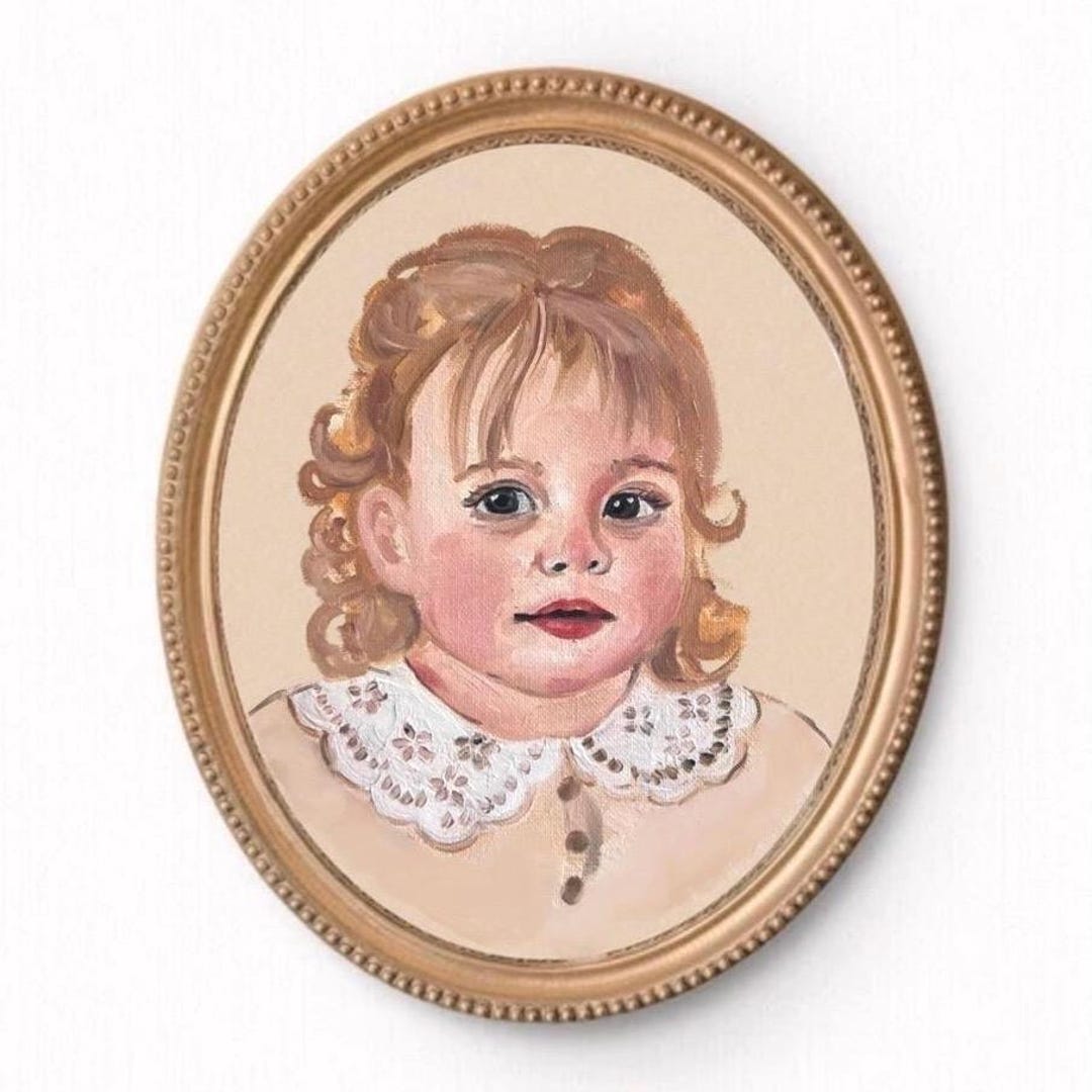 Retrato al óleo / pintura al óleo de colección / retrato vintage ...
