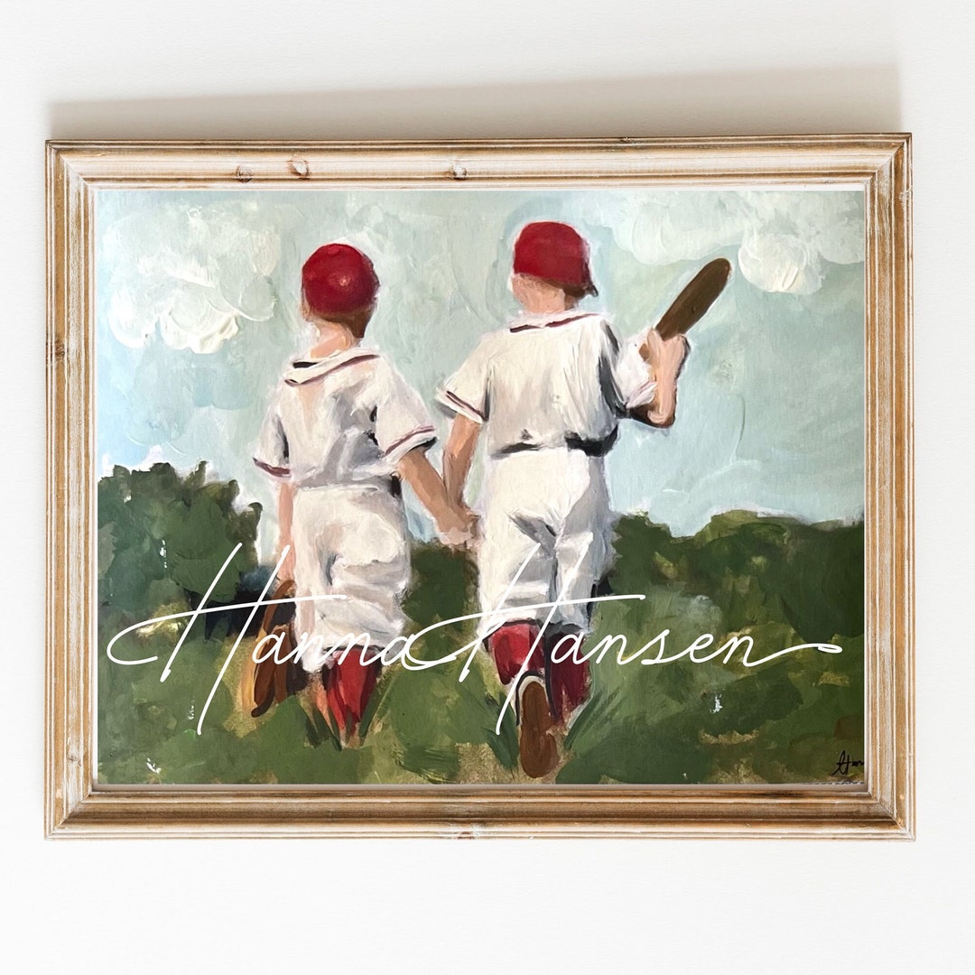 Vintage Style Baseball Painting | Wall Decor | Baseball Painting - Etsy