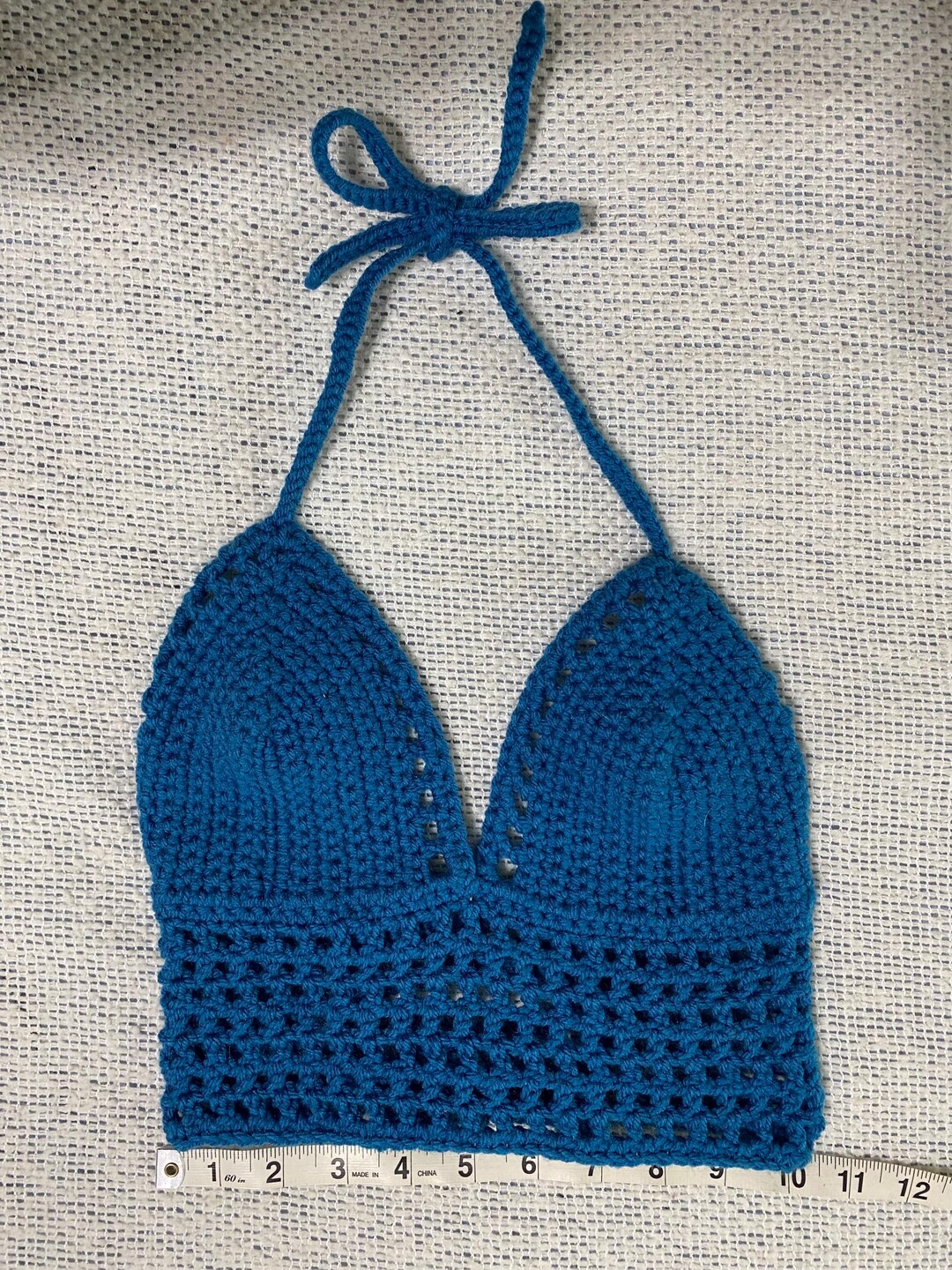 Small/b Cup Crochet Bralette in Wave Blue - Etsy