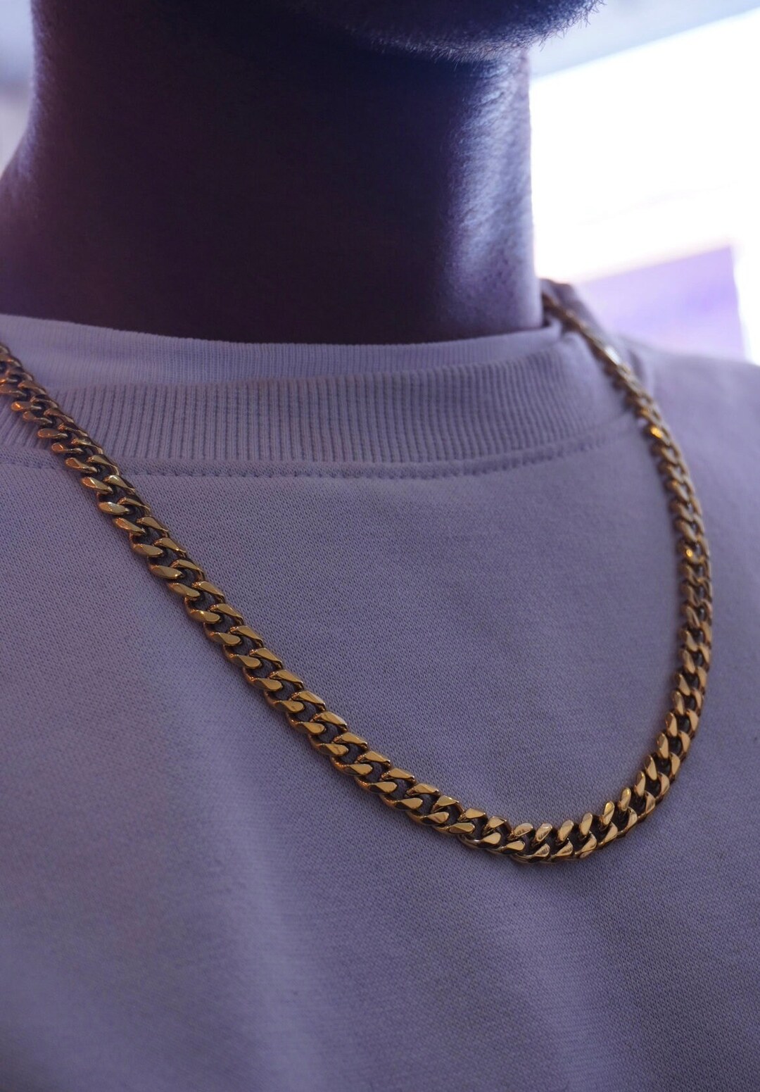 18K Gold 7mm Miami Cuban Link Chain - Etsy