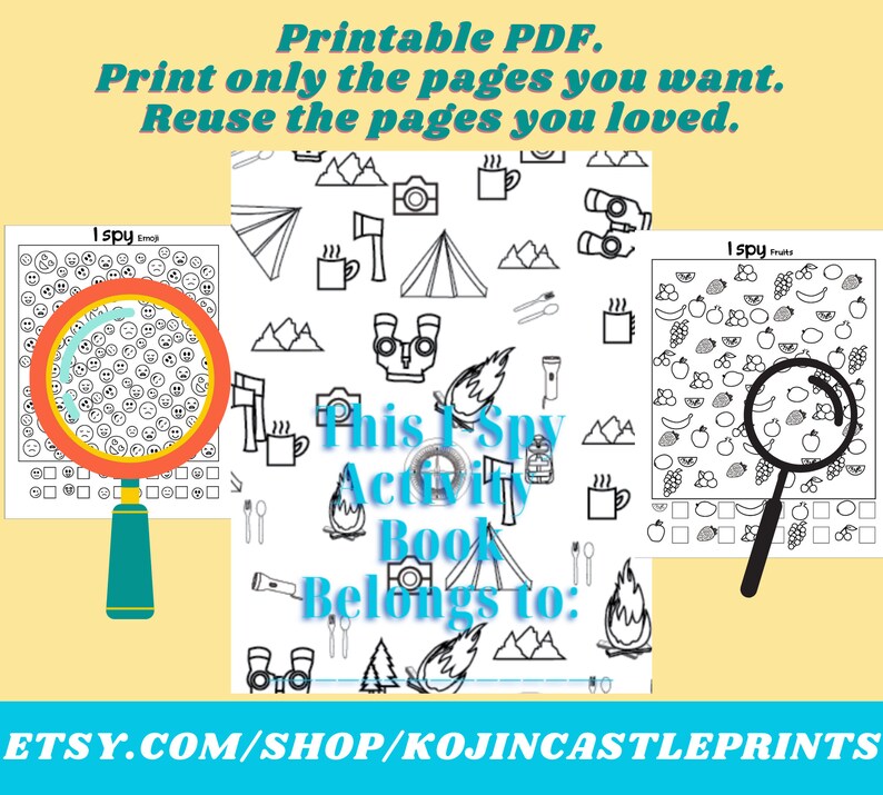Printable I-spy Game I-spy Back-to-school Color Counting Busy Book ...