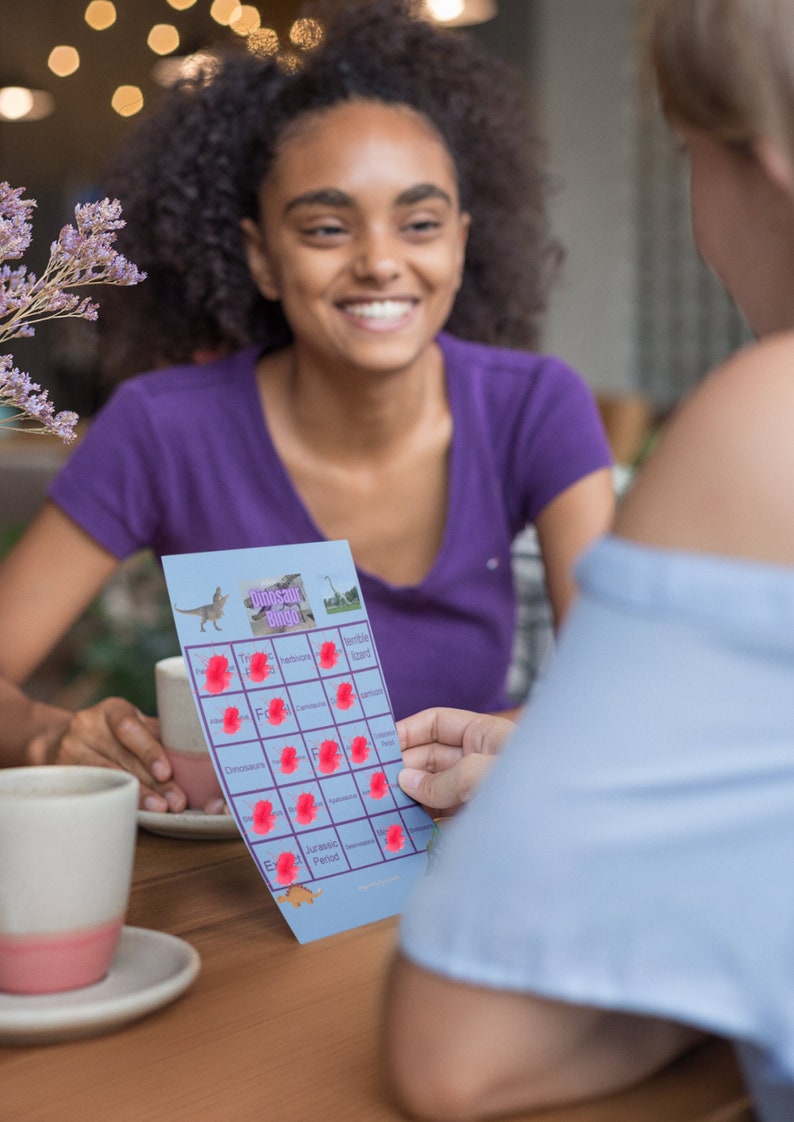 Digital Dinosaur Jurassic Bingo for Kids Group Family Dinosaur Birthday ...