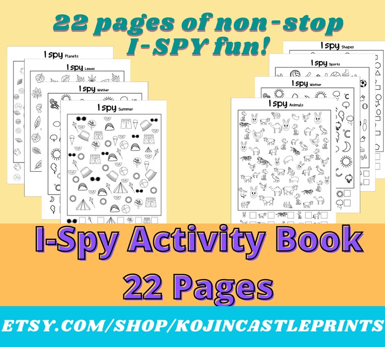 Printable I-spy Game- I-spy Back-to-school Color Counting Busy Book ...