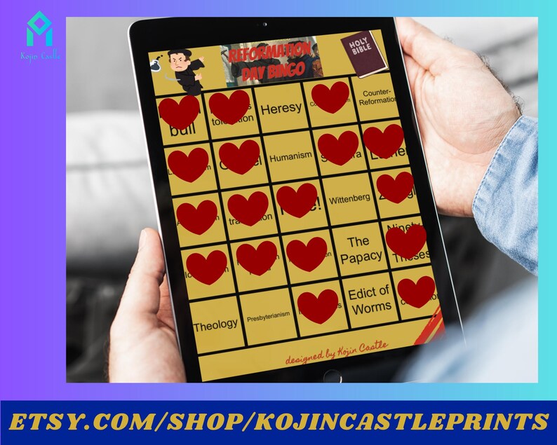 Reformation Day Bingo for Kids Mobile-friendly, Digital, Printable PDF ...