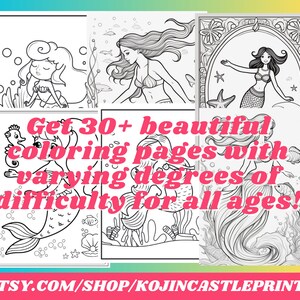 Printable Beautiful Mermaids Coloring Book- Classroom Mermaid Pre-k ...