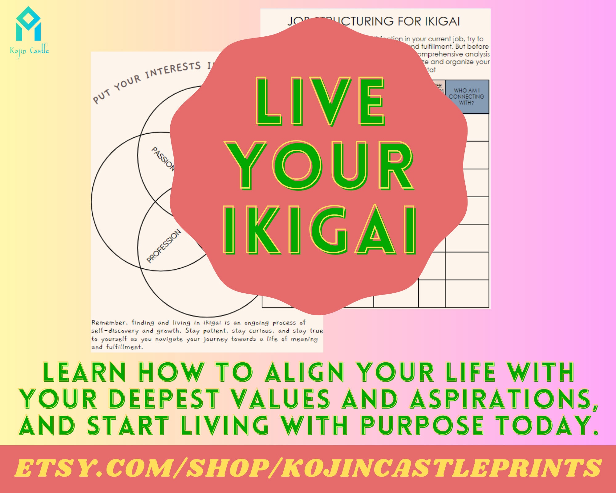 Find Your Ikigai Printable Book, Ikigai Worksheets, Find Your Passion Back-to-school Ikigai 10 ...