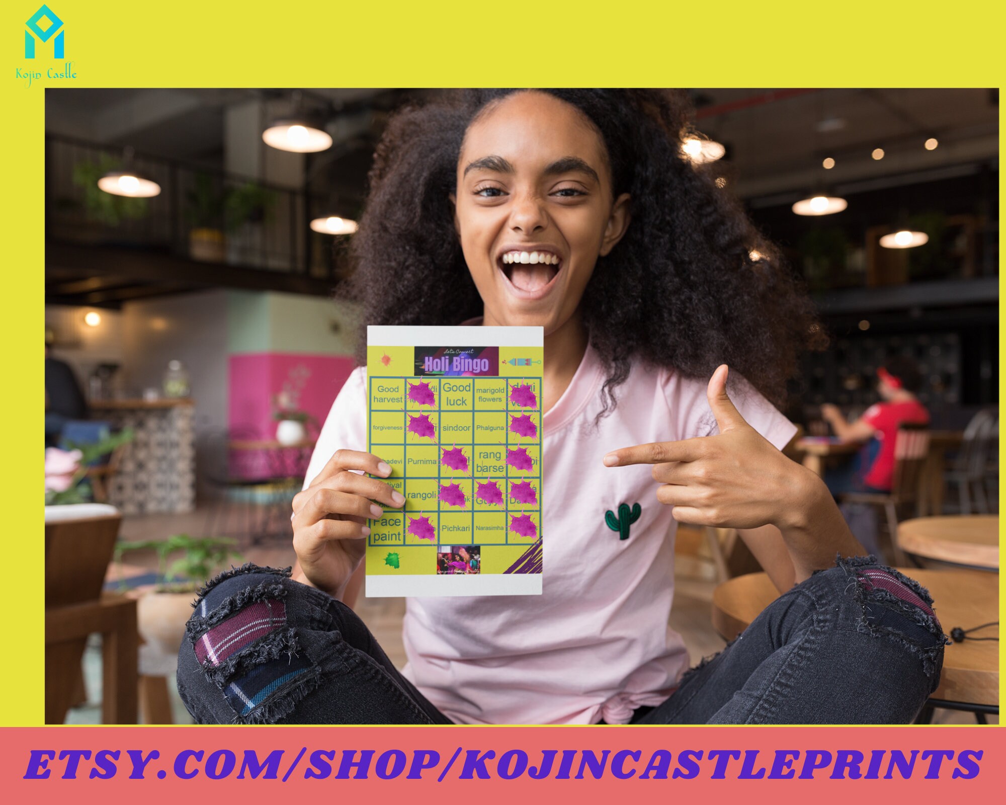 Holi Bingo for Kids– Mobile-friendly, Digital, Printable PDF, Play Holi ...