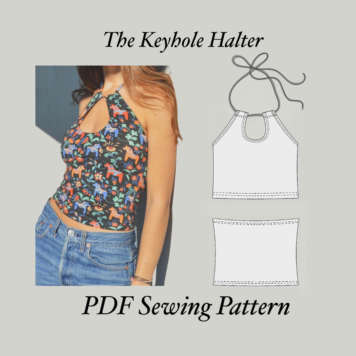 Keyhole Halter Top Sewing Pattern Size Eu 34-44 (XS-L) PDF - Etsy