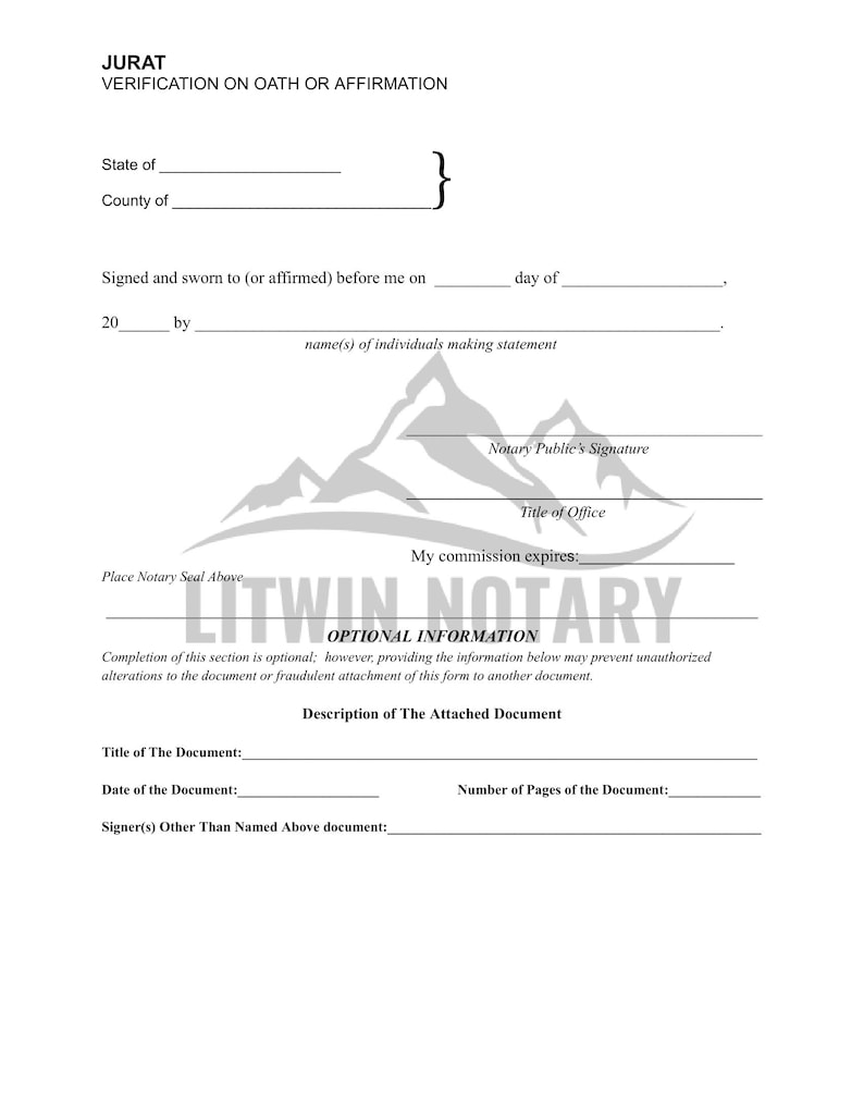 Short Form Notary Certificates – Instant Download | Printable Notarial ...