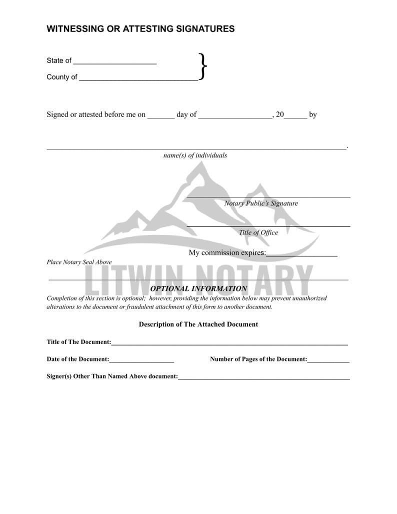 Short Form Notary Certificates – Instant Download | Printable Notarial ...
